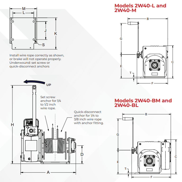 Worm Gear Series 4,600 lb Hand Winch | Thern® Winches & Cranes